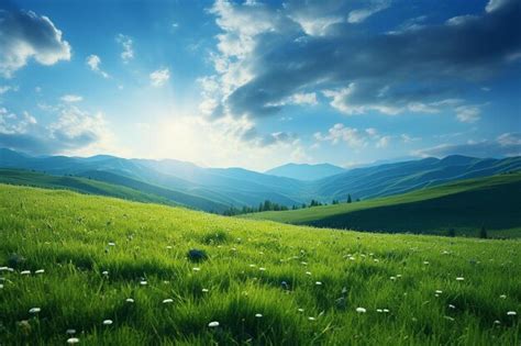Calming Grass Field View Beautiful Natural View Green Grass Background