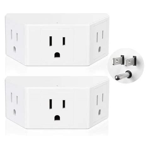 Yichuhaoxi 3 Outlet Rotating Plug Wall Extender 2 Pack 180° Swivel Power Splitter Multi Outlet