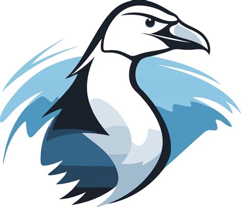 A Striking Stylized Illustration Of A Seabird Likely A Puffin With