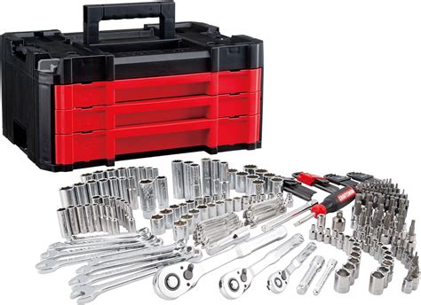 Jp Craftsman Versastack メカニックツールセット、1 4インチと3 8インチドライブ、3引き出し