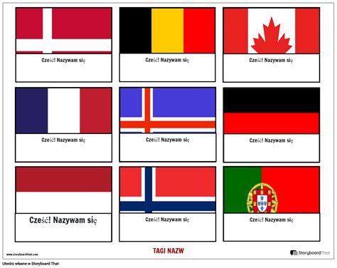 Identyfikator Z Flagami Storyboard By Pl Examples