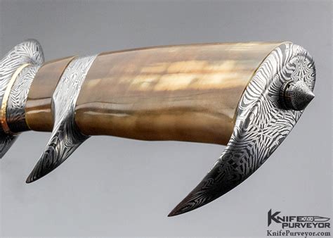 David Lisch Custom Knife Damascus And Walrus Subhilt Knife Purveyor