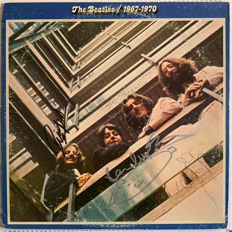 Signed Beatles The Beatles 1967 1970 Album Cover