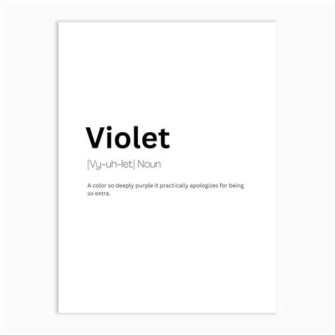 Violet Definition Meaning Art Print By Kaigozen Fy