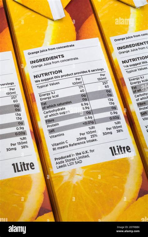 Orange Juice Nutrition Facts Label At Esteban Roder Blog