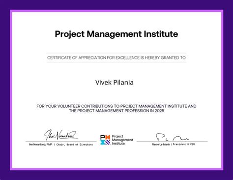 Recognized Pmi Second Year Excellence Projectmanagementinstitute