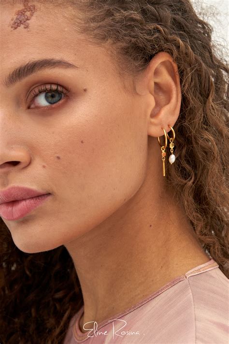 Earrings Gold Eline Rosina Jewelry Gouden Oorbellen Zilveren