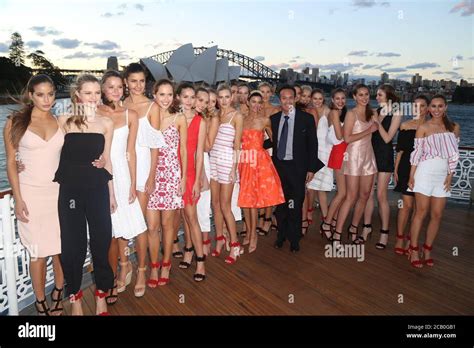 Models At The Kookai Ss1617 Cruise Runway Show Aboard Seadeck Stock