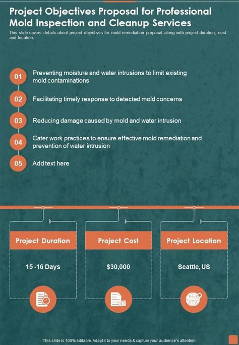 Project Objectives Proposal For Professional Mold Inspection And Cleanup Se