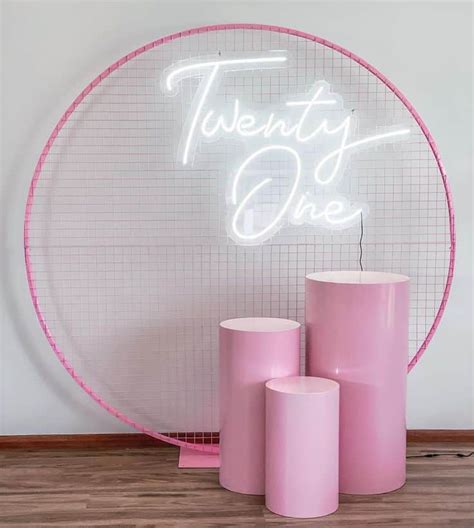 Pink Mesh Circle Backdrop With Balloon Garland Party Balloons By Q