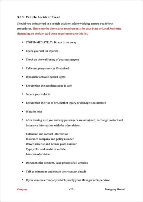 Emergency Procedures Manual Template