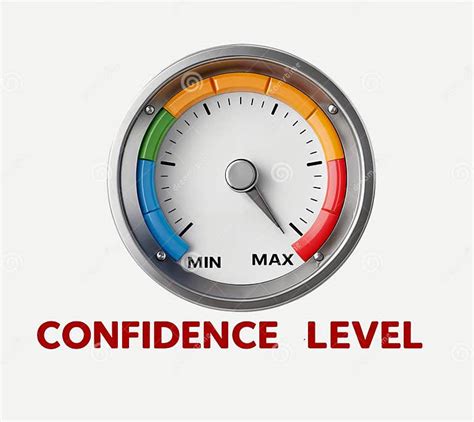 3d Render Illustration Of A Meter Gauge With The Text Word Confidence