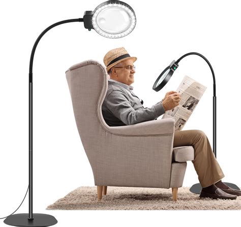 10x 30x Floor Magnifying Glass With Light And Stand36 Led