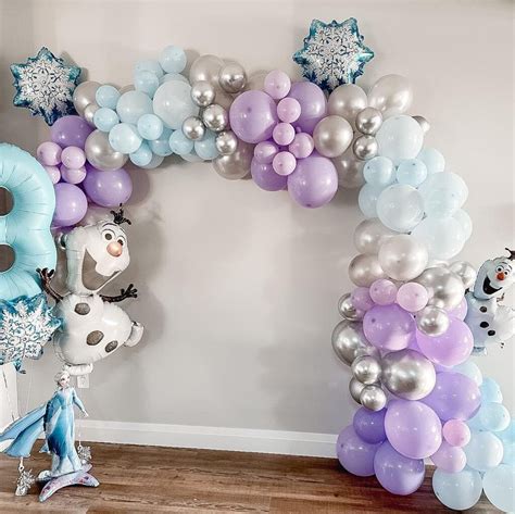 Frozen Elsa And Olaf Diy Balloon Garland Kit Frozen Themed Balloon Arch Kit Blue Silver Purple