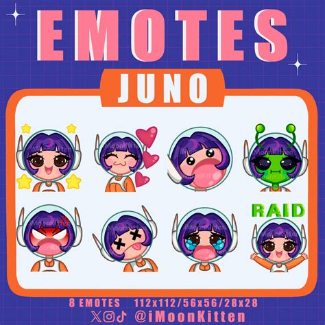 Cute Juno Overwatch Emotes Bundle Set Twitch Discord Youtube Etsy