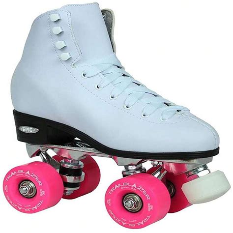 Epic Classic White And Pink Quad Roller Skates Shein Usa