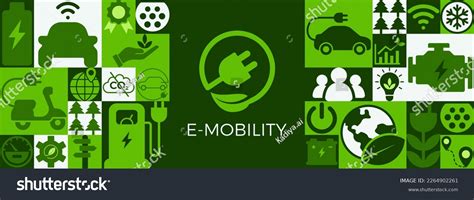 E Mobility Electromobility Vector Illustration Concept Stock Vector