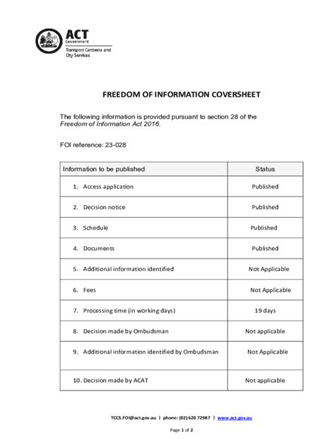 Fillable Online Foi Reference 23 028 Fax Email Print Pdffiller