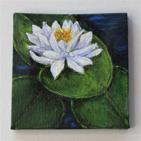 Water Lily Acrylic Painting