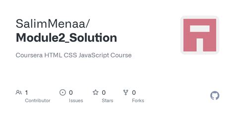 GitHub SalimMenaa Module Solution Coursera HTML CSS JavaScript Course