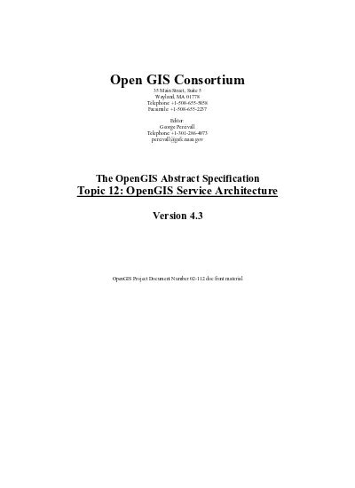 Topic 12 The Opengis Service Architecture