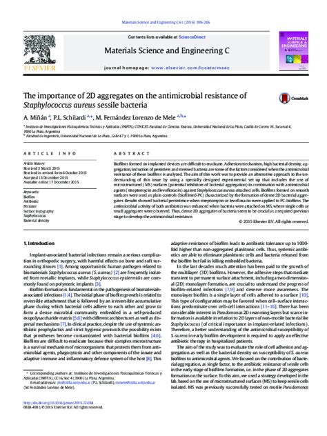 Pdf The Importance Of 2d Aggregates On The Antimicrobial Resistance