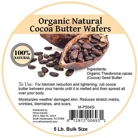 Organic Natural Cocoa Butter Wafers 5 Lb Bulk Size Africa Imports