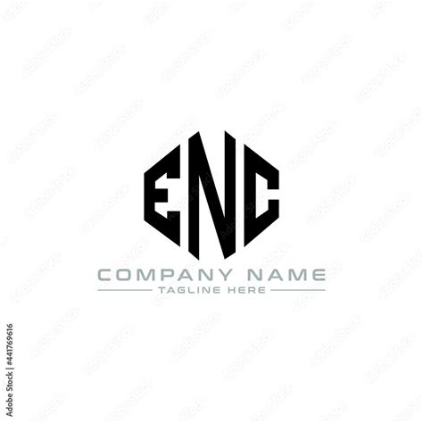 Enc Letter Logo Design With Polygon Shape Enc Polygon Logo Monogram