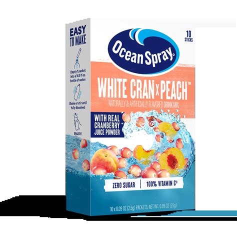 White Cran X Peach Zero Sugar Drink Mix Packets Ocean Spray®