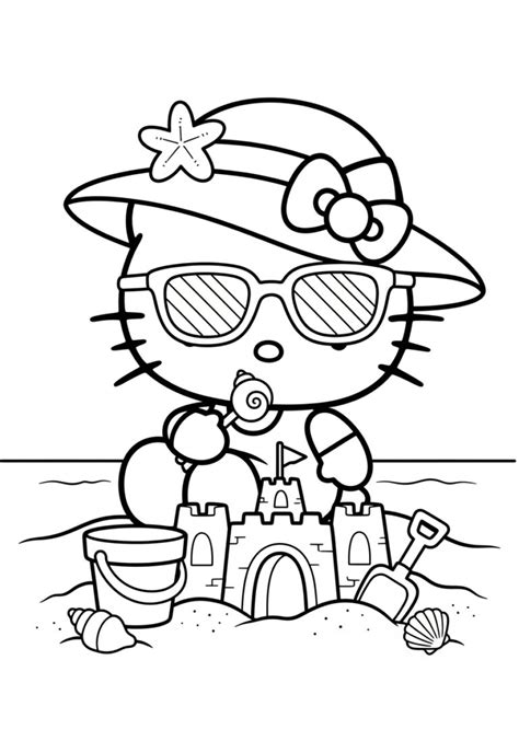 Hello Kitty Hawaiian Coloring Page [2025]