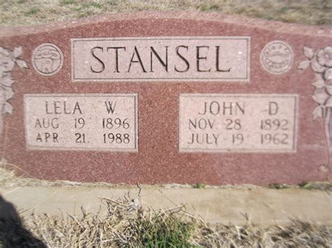 John David Stansel 1891 1962 Mémorial Find A Grave