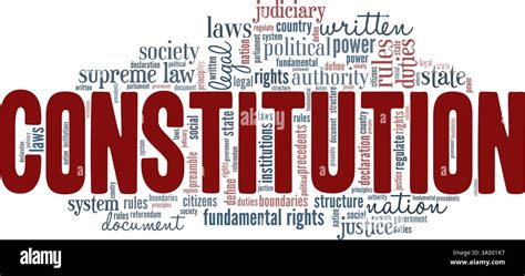 Constitution Vector Illustration Word Cloud Isolated On White