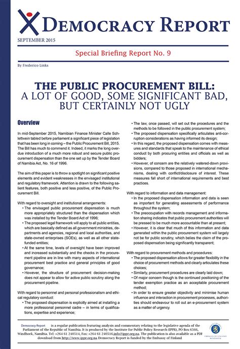 The Public Procurement Bill Ippr