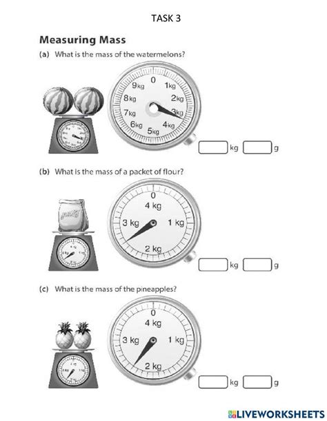 Measuring Mass In Kg And G Online Exercise For Live Worksheets