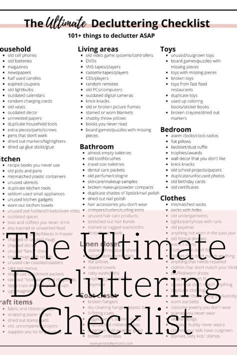 Free Printable Decluttering Checklist Check Out Home Decor