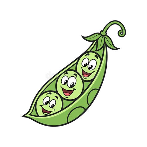Adorable Giggles Pea Pod Cartoon Character Stock Vector Illustration