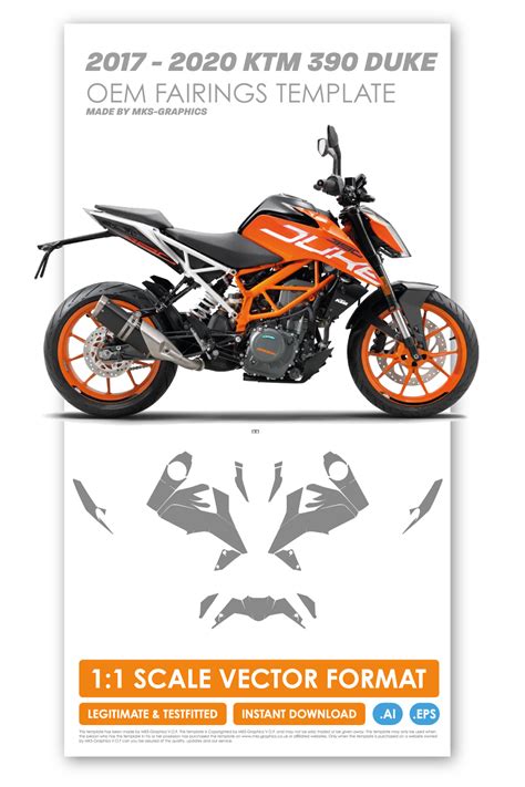 Ktm 390 Duke 2017 2018 2019 2020 Template Mks Graphics