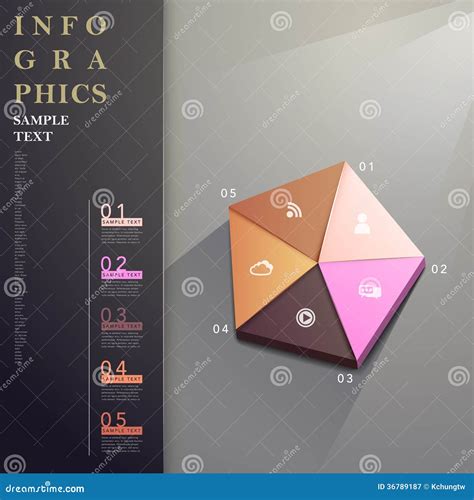 Abstract Pentagon Chart Infographics Cartoon Vector