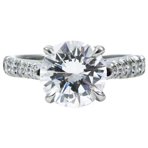 Gia Certified 201 Carat Diamond D Vs1 And Platinum Pave Engagement