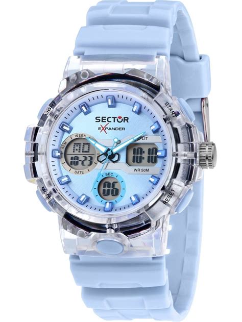 Sector Ex 46 Silicone Strap Blue Dial Quartz R3251242503 Mens Watch