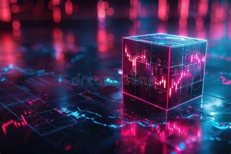 A Cube With A Bunch Of Numbers On It Futuristic Background Stock Image