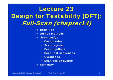 PDF Lecture Design For Testability DFT Full Scan Chapter Een Iust Ac Ir Profs