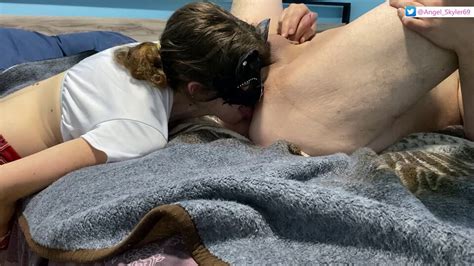 The Best Rimjob A Guy Can Receive In His Life She Licks His Anus In Addition To Shoving Cum Into