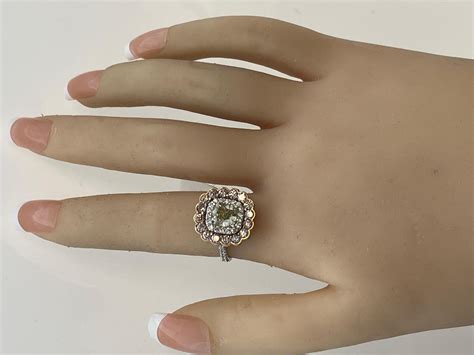Natural Yellow Cushion Diamond In Pink And White Diamond Halo Ring 3