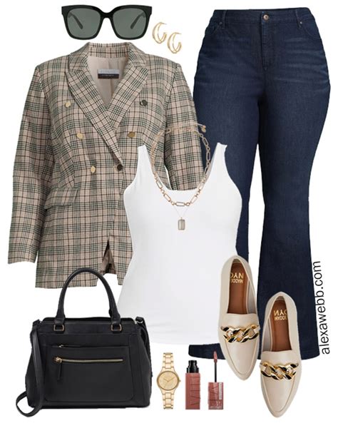 Plus Size Plaid Blazer Outfit With Walmart Alexa Webb
