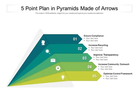 5 Point Plan In Pyramids Made Of Arrows Powerpoint Templates Designs