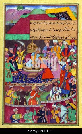 Babur Mughal Emperor Miniature Painting Zahir Ud Din Muhammad