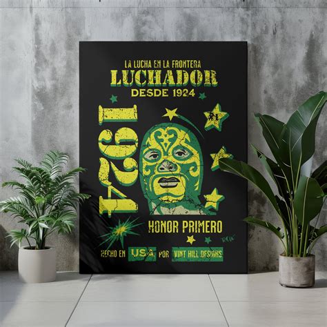 Border Patrol Luchador 16 X 20 Canvas Art Vint Hill Designs