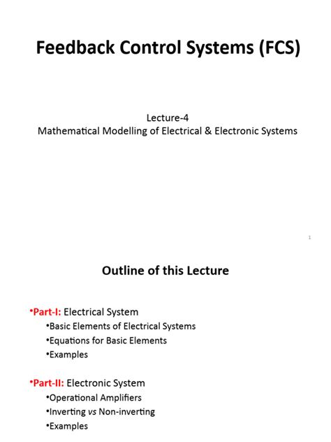 Lecture 6 Modelling Of Electrical Electronic Systems Download Free