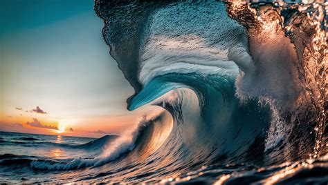 4k Wallpaper Huge Waves At Sunset Rstablediffusion